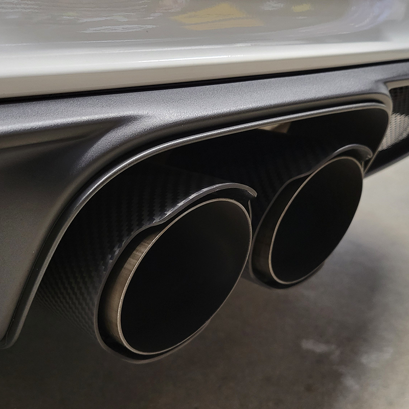 Slash Cut Dry Carbon Fiber Exhaust Tip Cover 76mm to 114mm